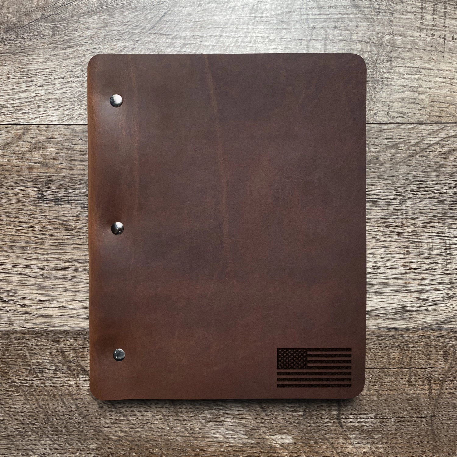 American Flag - Small - Pre-Engraved - Refillable Leather Binders ...