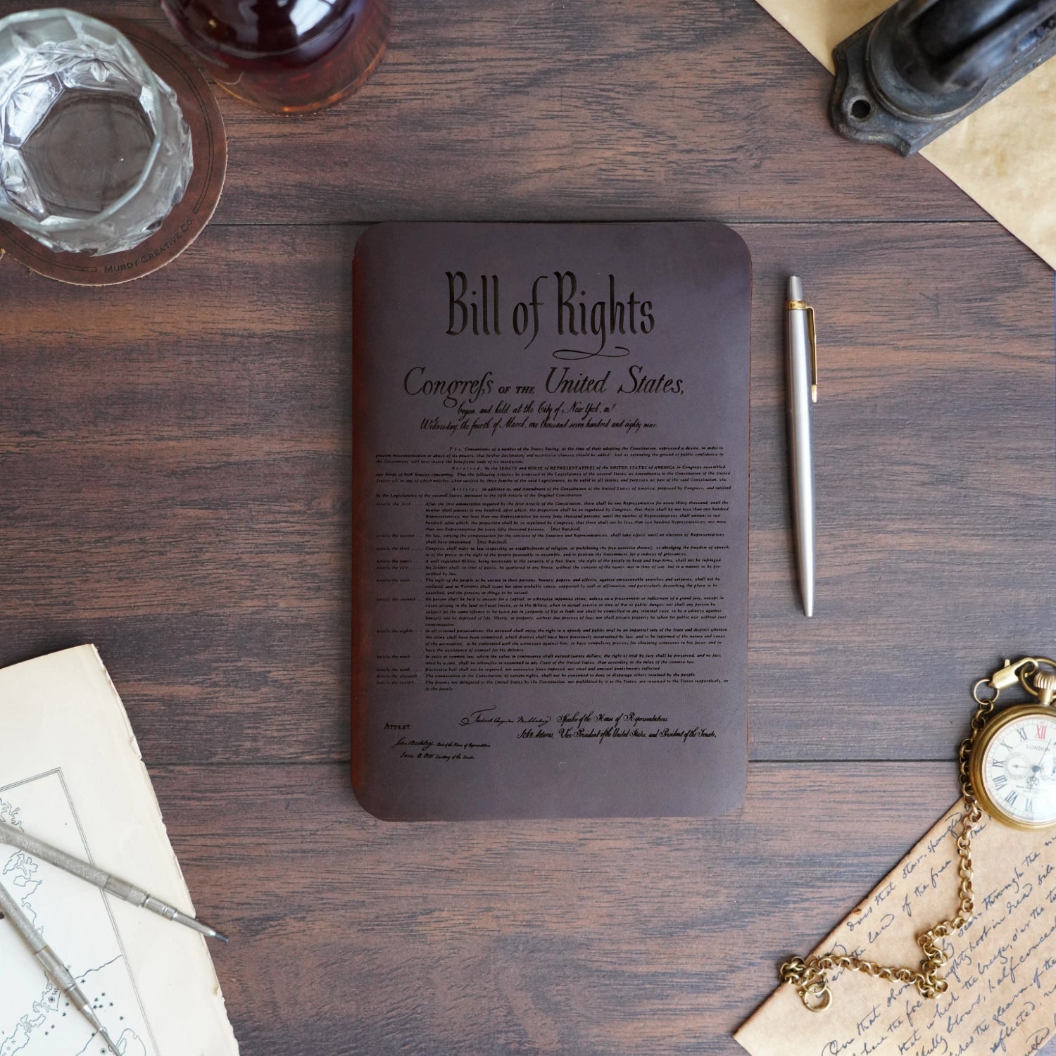 Constitution - Pre-Engraved - Refillable Leather Slip Covers – Murdy ...
