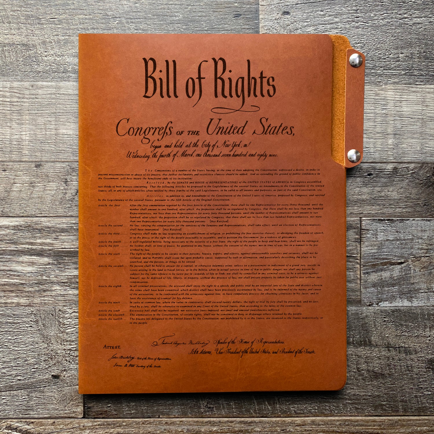 Constitution - Pre-Engraved - Leather File Folder – Murdy Creative Co.