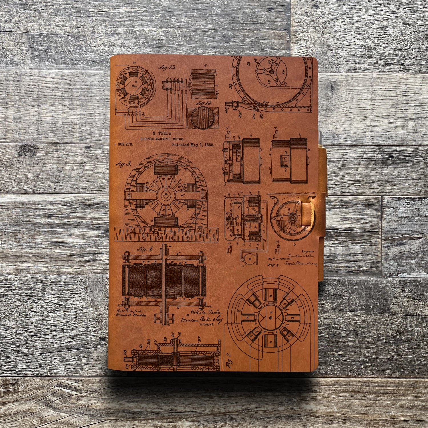 Nikola Tesla - Pre-Engraved - Refillable Leather Journals – Murdy ...
