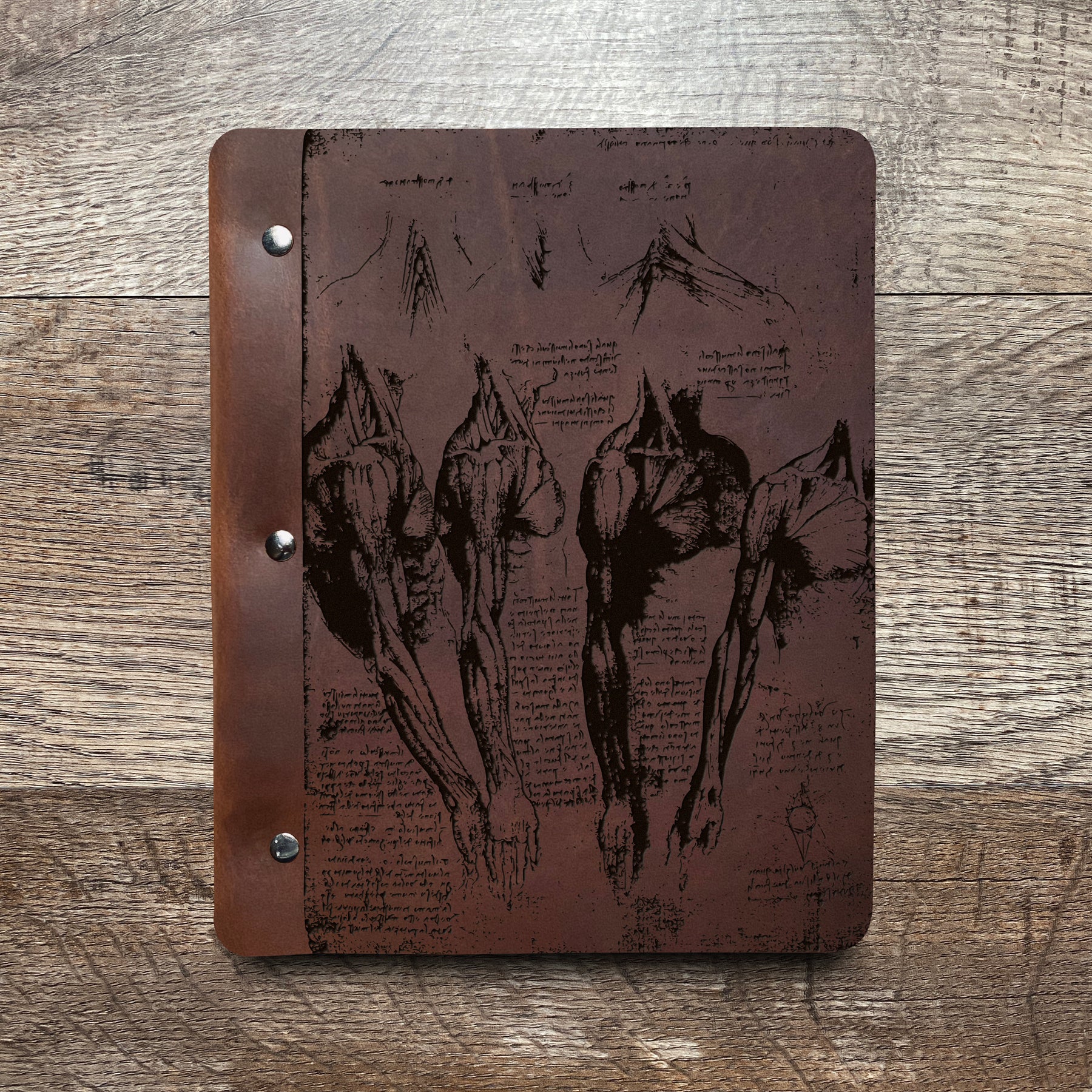 Da Vinci - Anatomy - Pre-Engraved - Refillable Leather Binders – Murdy ...