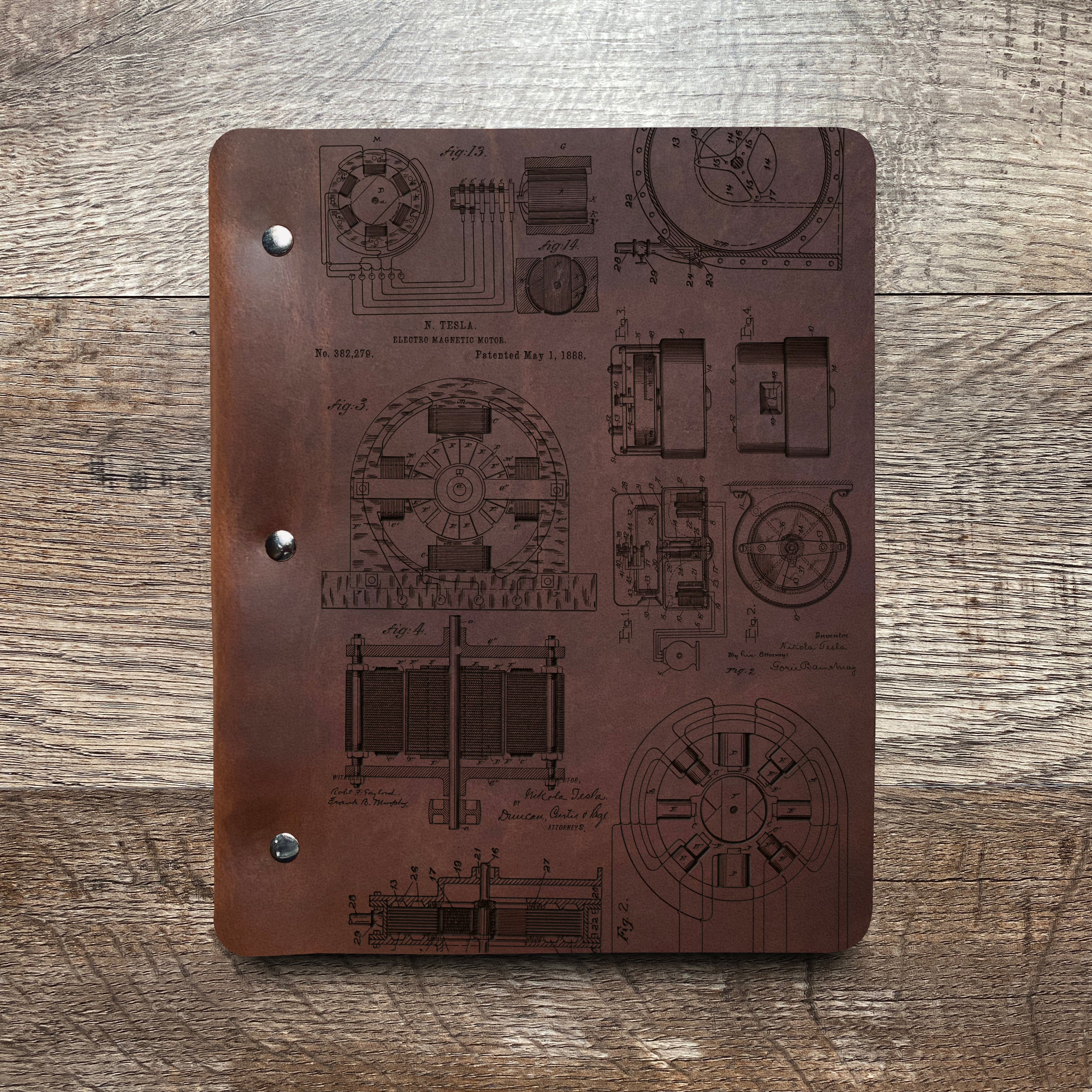 Nikola Tesla - Pre-Engraved - Refillable Leather Binders – Murdy ...